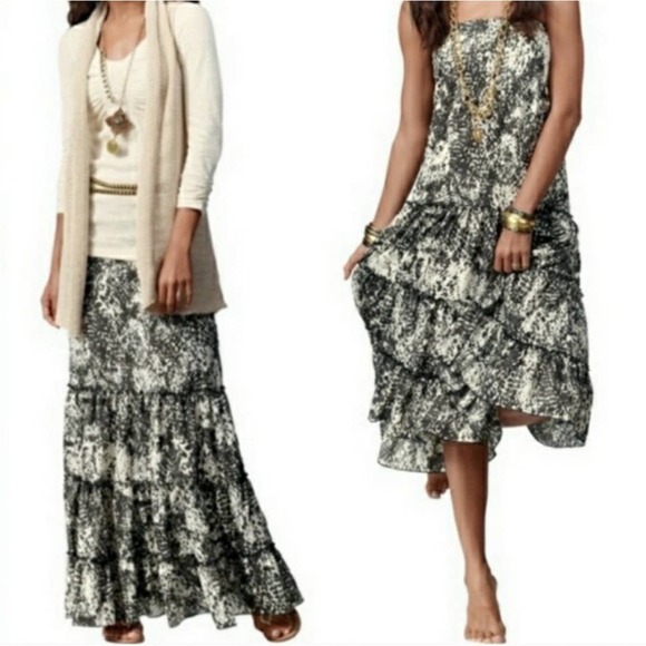 CAbi | Skirts | Cabi Saunter Convertible Black Bream Maxi Skirt Midi ...